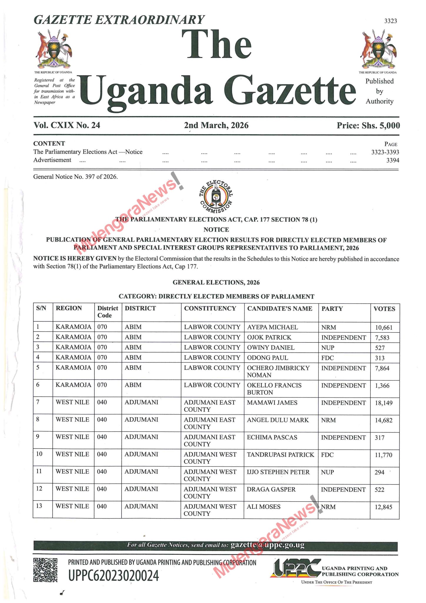 INSIDE THE EC GAZETTE: Here’s How Your MP Candidates Performed During ...